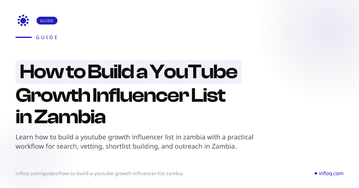 How to Build a YouTube Growth Influencer List in Zambia