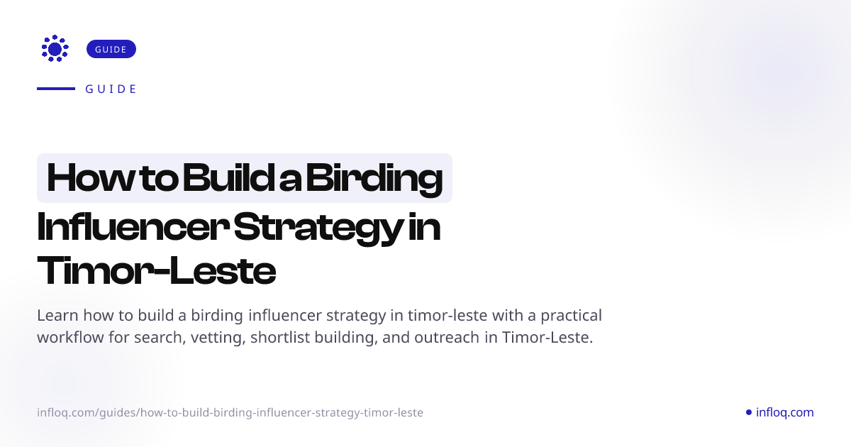 How to Build a Birding Influencer Strategy in Timor-Leste...