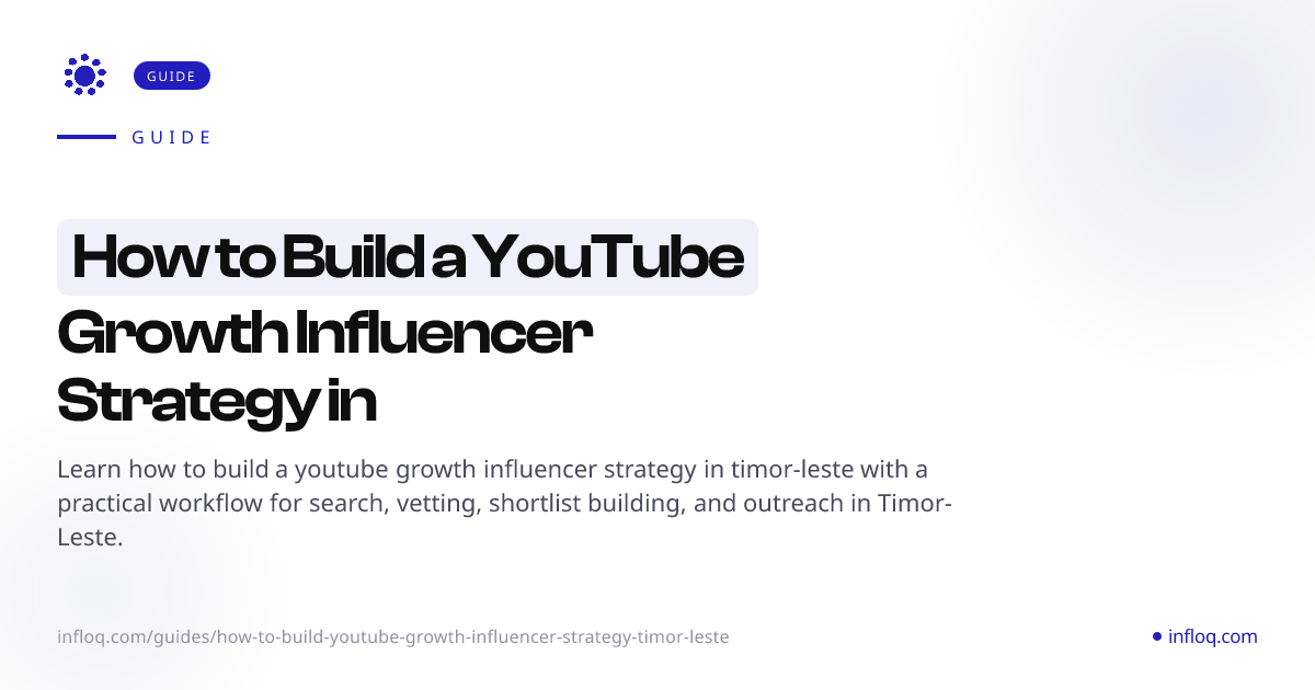 How to Build a YouTube Growth Influencer Strategy in Timo...