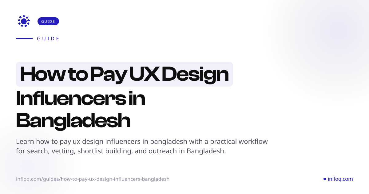 How to Pay UX Design Influencers in Bangladesh | Infloq